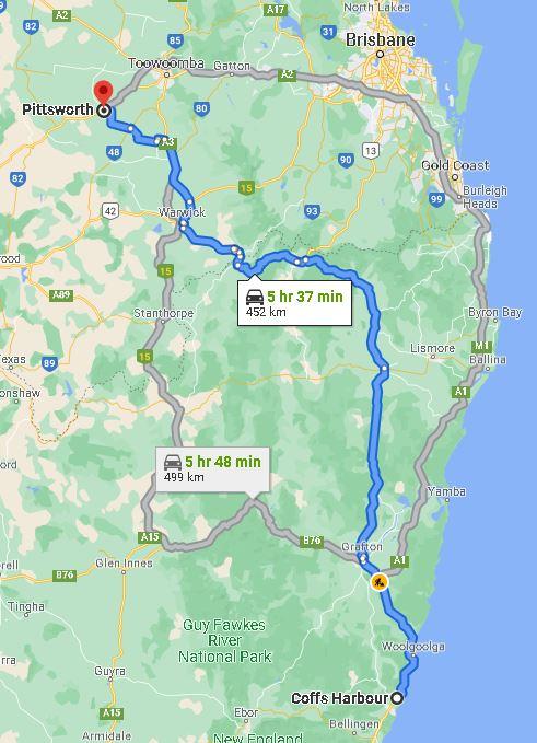 Pittsworth – Dorrigo Urunga Bellingen BUG